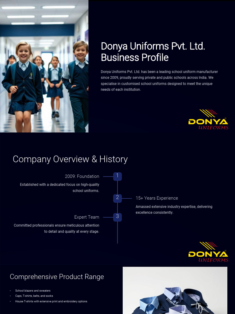 Donya Uniforms PVT LTD Business Profile Final | PDF | Business
