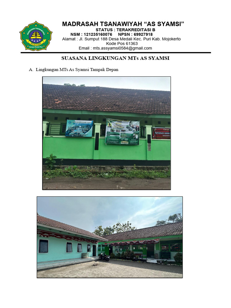 Lingkungan MTs As Syamsi | PDF