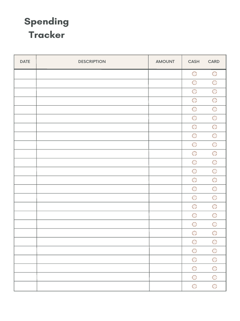 White Minimalist Spending Tracker Planner PDF | PDF