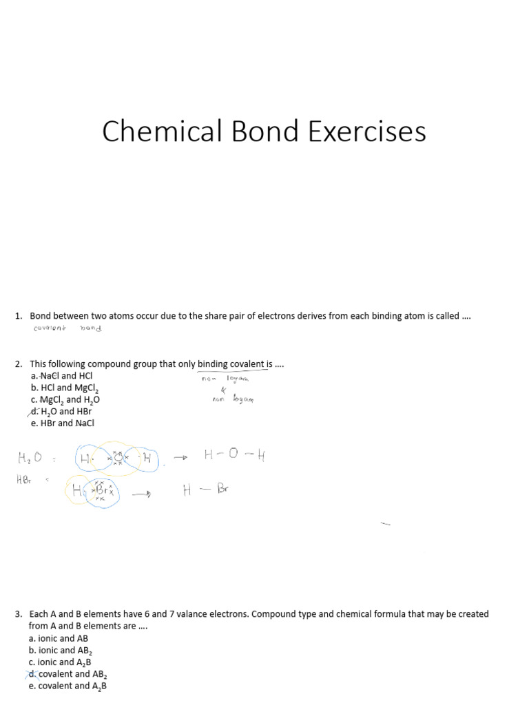 Chemical Bond Exercises Pdf