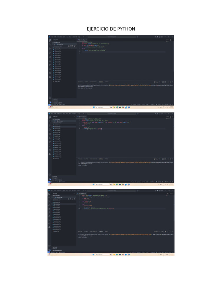 Ejercicio de Python | PDF