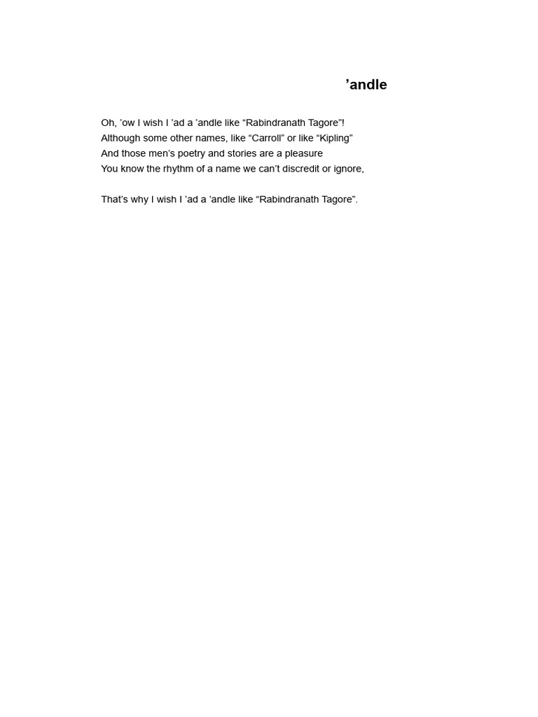 Quartus Paeonic Tetrameter 'Andle | PDF