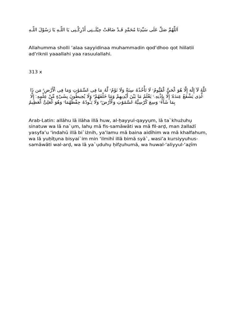 Amalan 313x Dan 7x | PDF