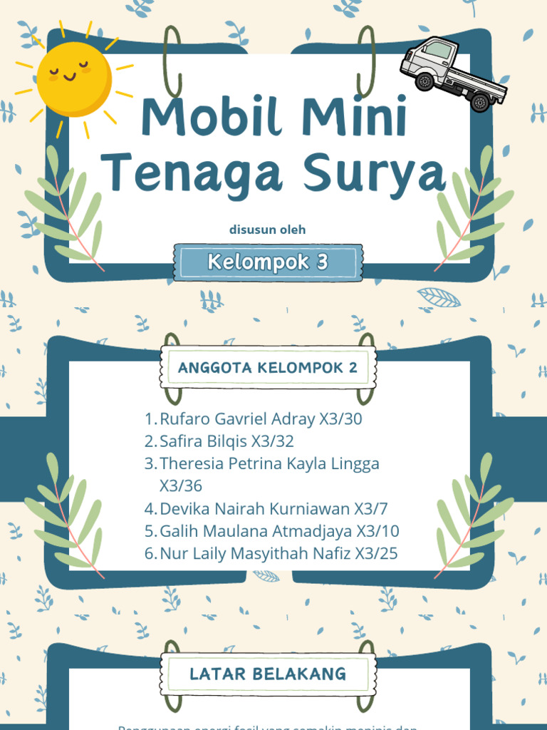 Mobil Mini Tenaga Surya | PDF