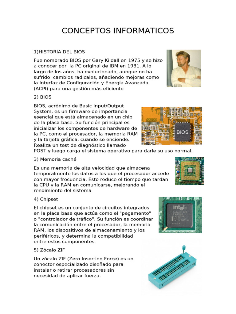 Conceptos Informaticos | PDF | Bios | Hardware de la computadora