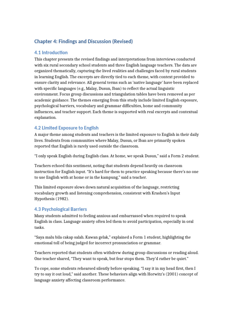 Revised Chapter 4 Directed Research | PDF | English Language | Teachers