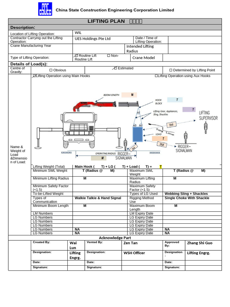 Lorry Crane Lifitng Plan Template | PDF | Crane (Machine) | Mechanical ...
