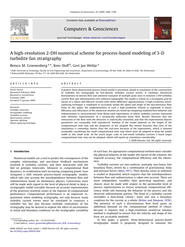 High-Resolution 2-DH Model for Turbidite Stratigraphy | PDF | Fluid ...