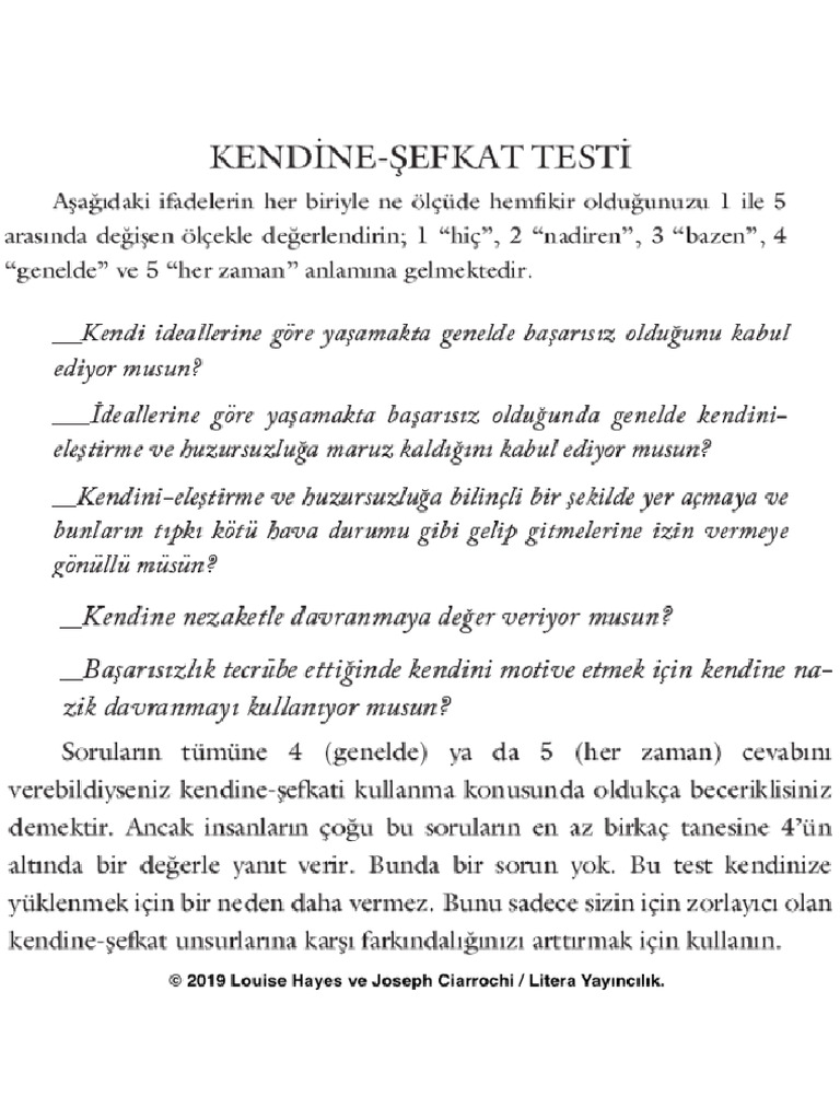 1 Kendine Sefkat Testi | PDF