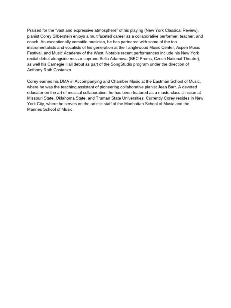Short Bio For Corey 2-1-25 | PDF