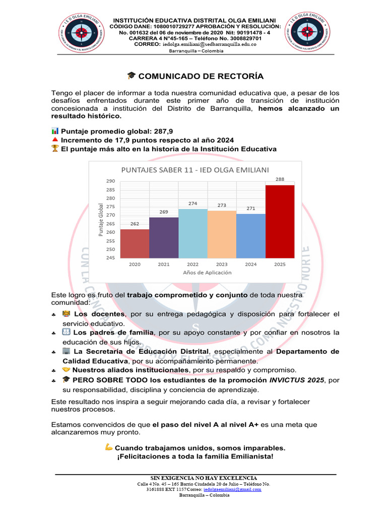 Logros Académicos IED Olga Emiliani 2025 | PDF | Aprendizaje | Cognición
