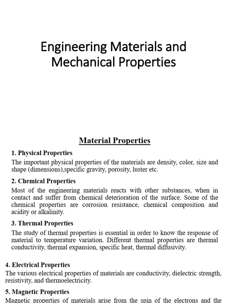Engineering Materials and Mechanical Properties | PDF | Cast Iron ...