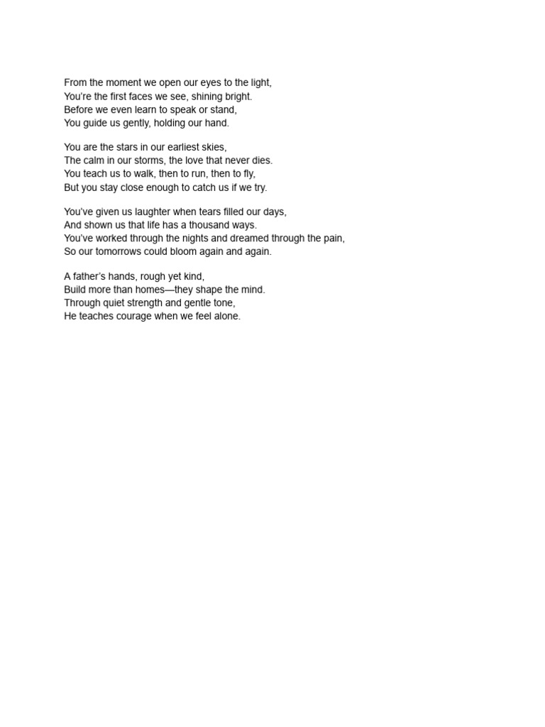 Poem For Parents PDF | PDF