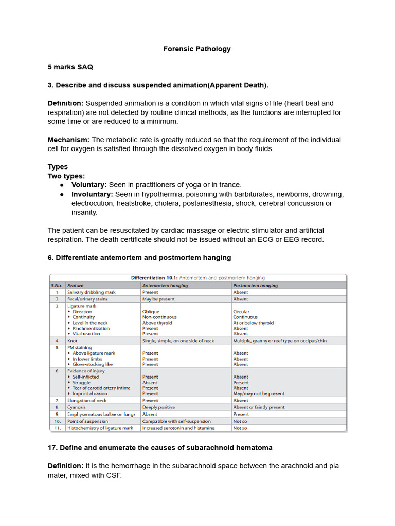 Forensic Pathology: Key Concepts Explained | PDF | Decomposition