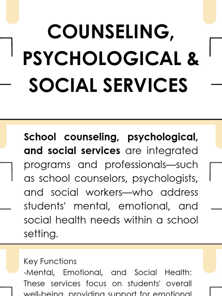 School Counseling Psychological and Social Services | PDF | Counseling ...