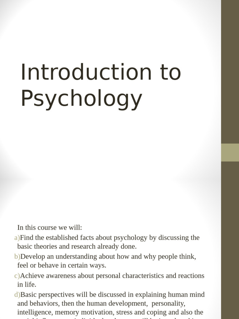 Chapter # 1. Introduction To Psychology | PDF | Psychology | Clinical ...