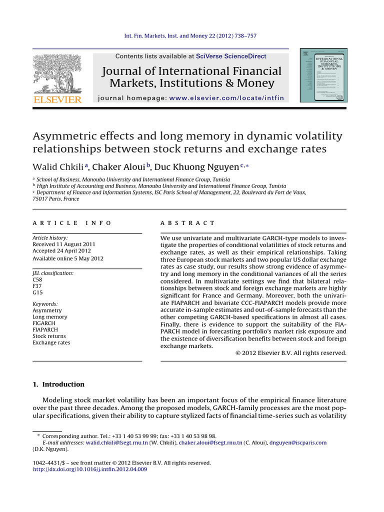 Asymmetric Effects and Long Memory in Dynamic Volatility Relationships ...