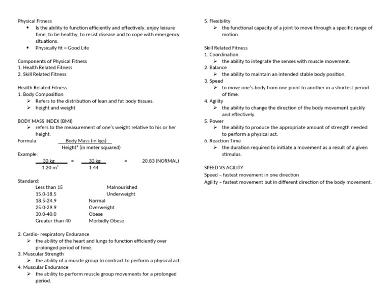 Understanding Physical Fitness Components | PDF | Physical Fitness ...