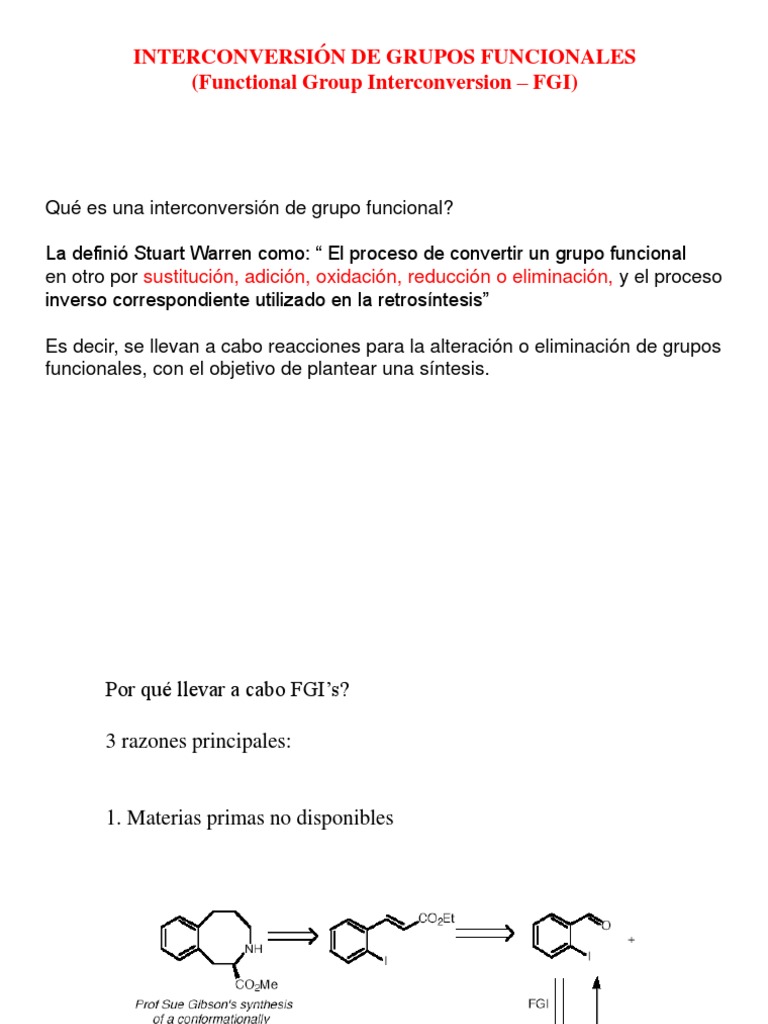 Interconversión de Grupos Funcionales (Functional Group Interconversion ...