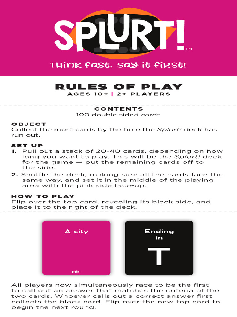 SPLURT Rulesv2 | PDF