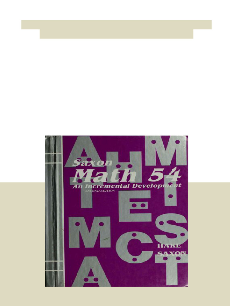 Saxon Math 54 An Incremental Development Second Edition Stephen Hake ...