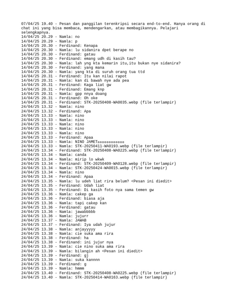 Chat WhatsApp Dengan Namla | PDF