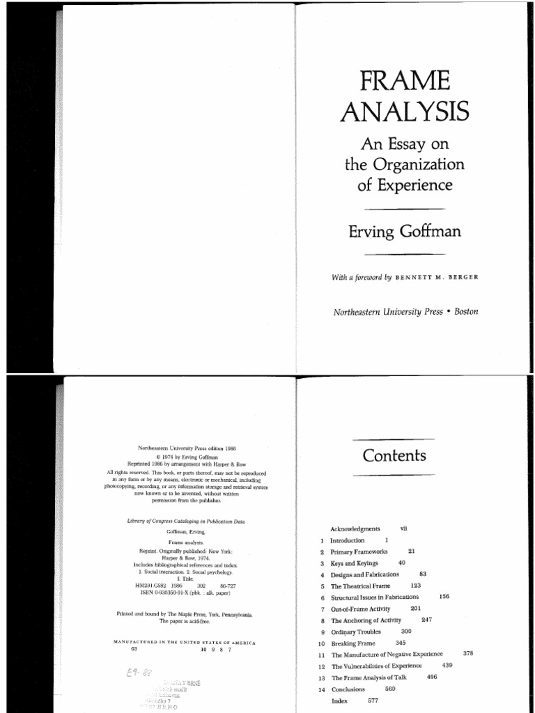 E.goffman FrameAnalysis | PDF