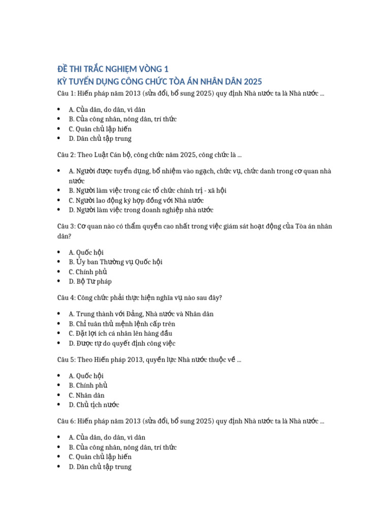 De Thi Tuyen Dung ToaAn 2025 | PDF