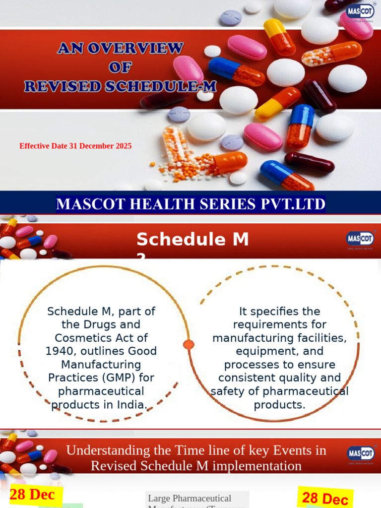 Revised Schedule M Compliance Timeline | PDF | Pharmacovigilance ...