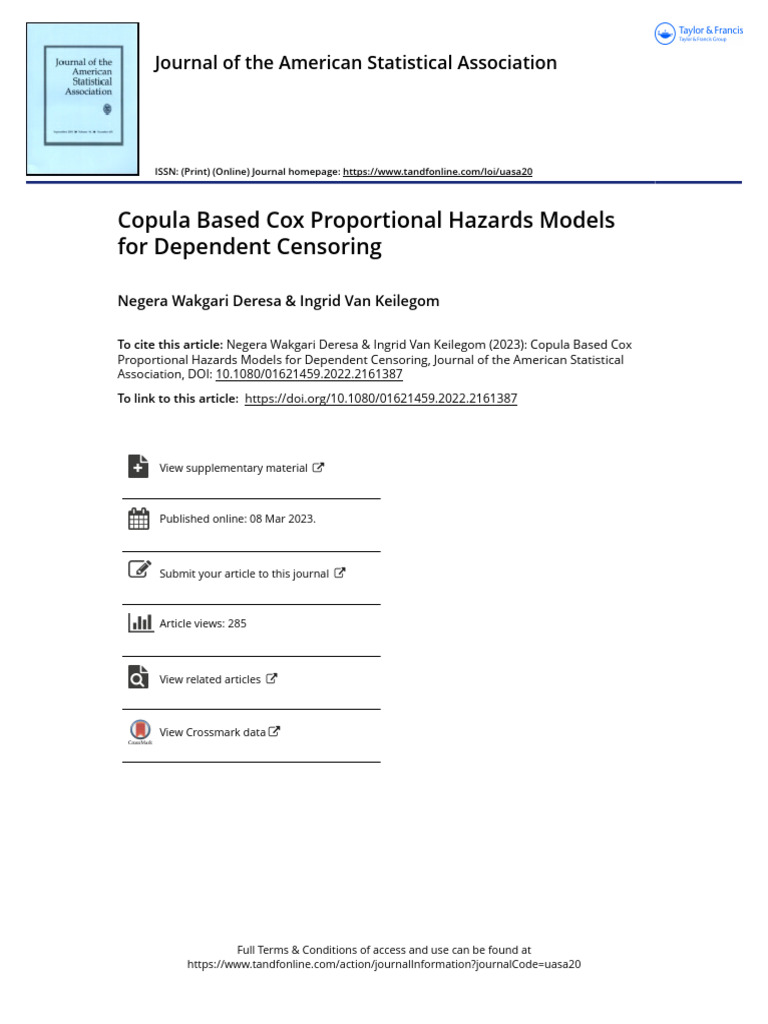 Copula Based Cox Proportional Hazards Models For Dependent Censoring ...