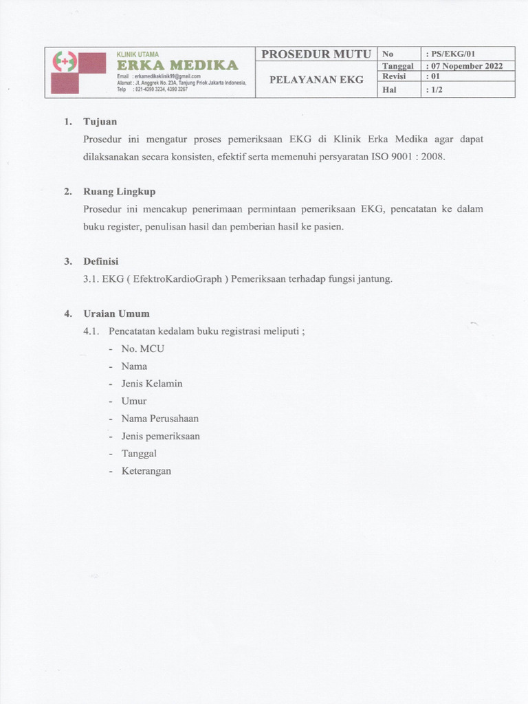 Sop Ecg | PDF