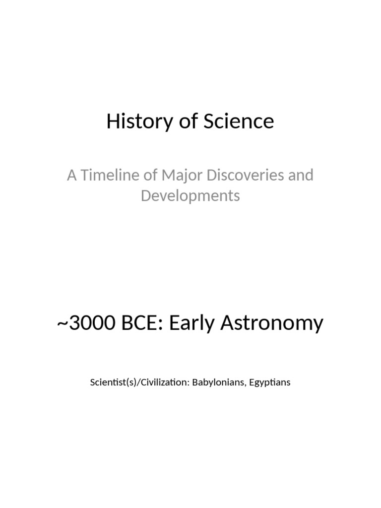 Major Milestones in Science History | PDF