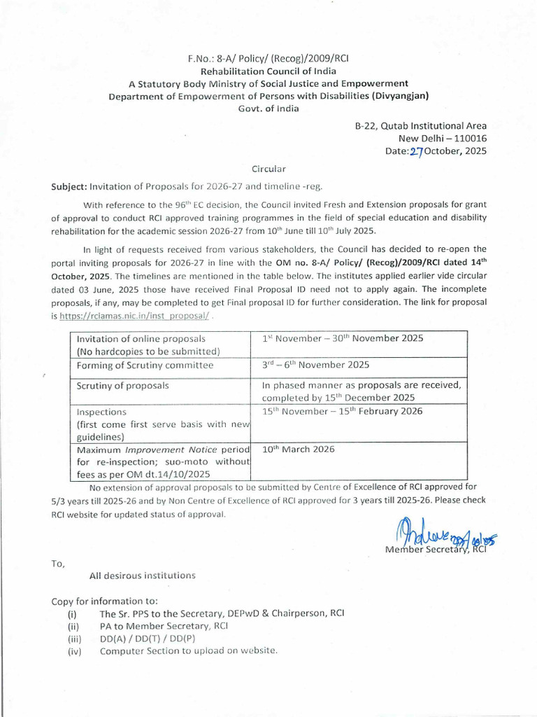 Circular Invitation of Proposals 2026-27-0001 | PDF | Justice | Crime ...