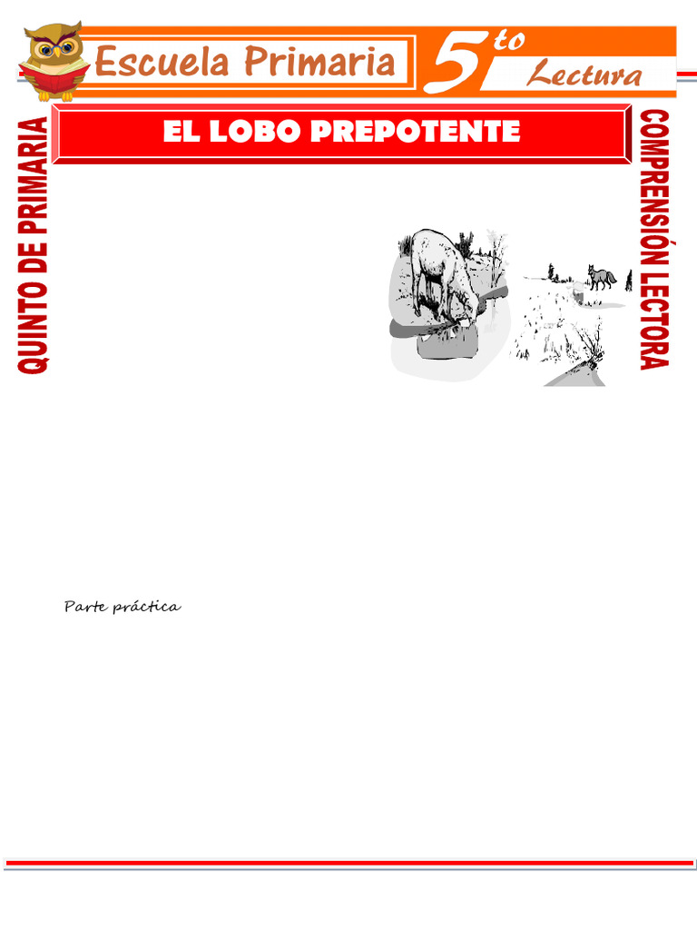 Comprensión de Lectura: El Lobo Prepotente | PDF