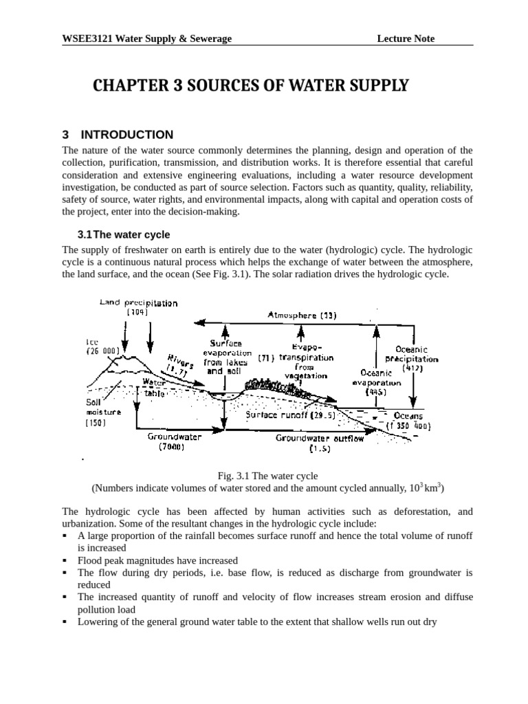 Chapter 3 Sources of Water Supply | PDF | Aquifer | Groundwater