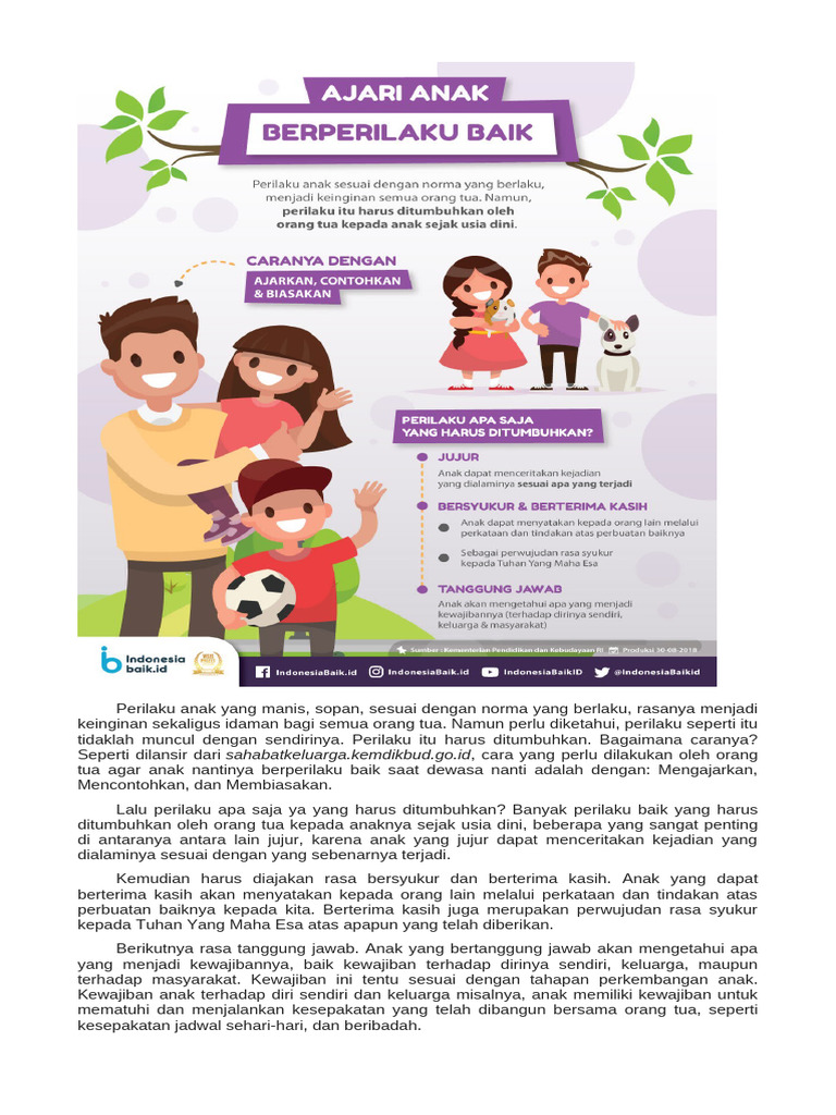 Ajari Anak Berperilaku Baik | PDF