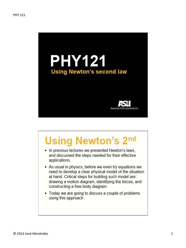 Using Newtons Second Law | PDF | Force | Newton's Laws Of Motion