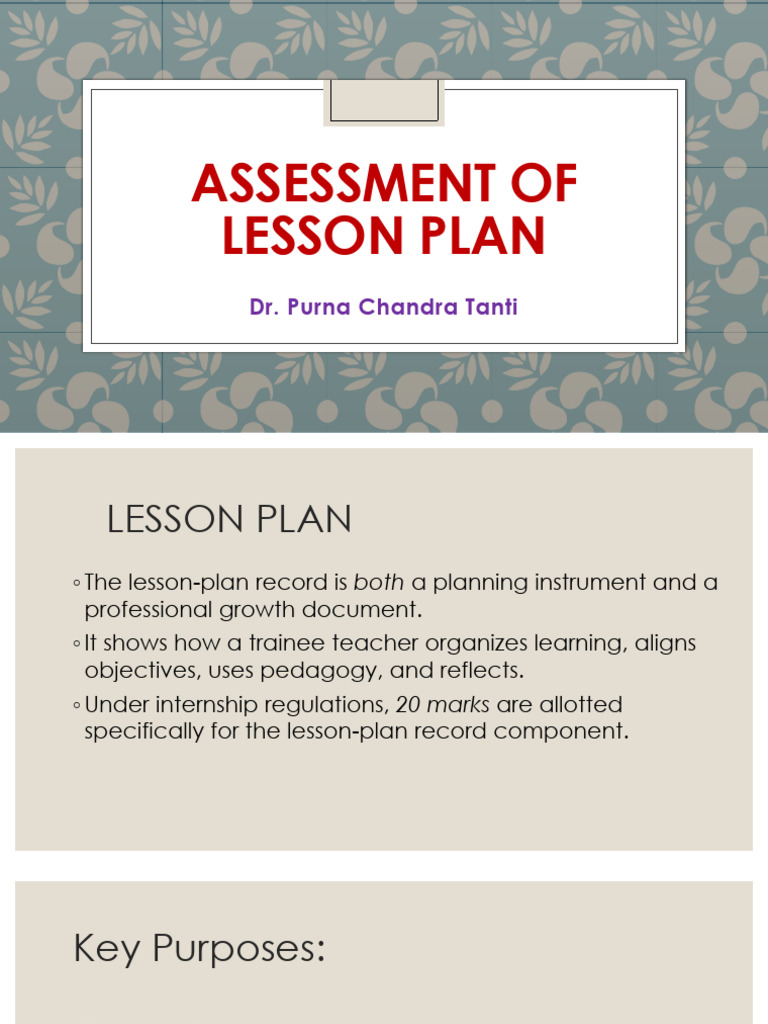 Lesson Plan Assessment Guide | PDF | Educational Assessment | Lesson Plan