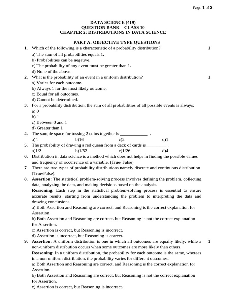 1747977102615 Data Science Question Bank Chapter 2 | PDF | Probability ...