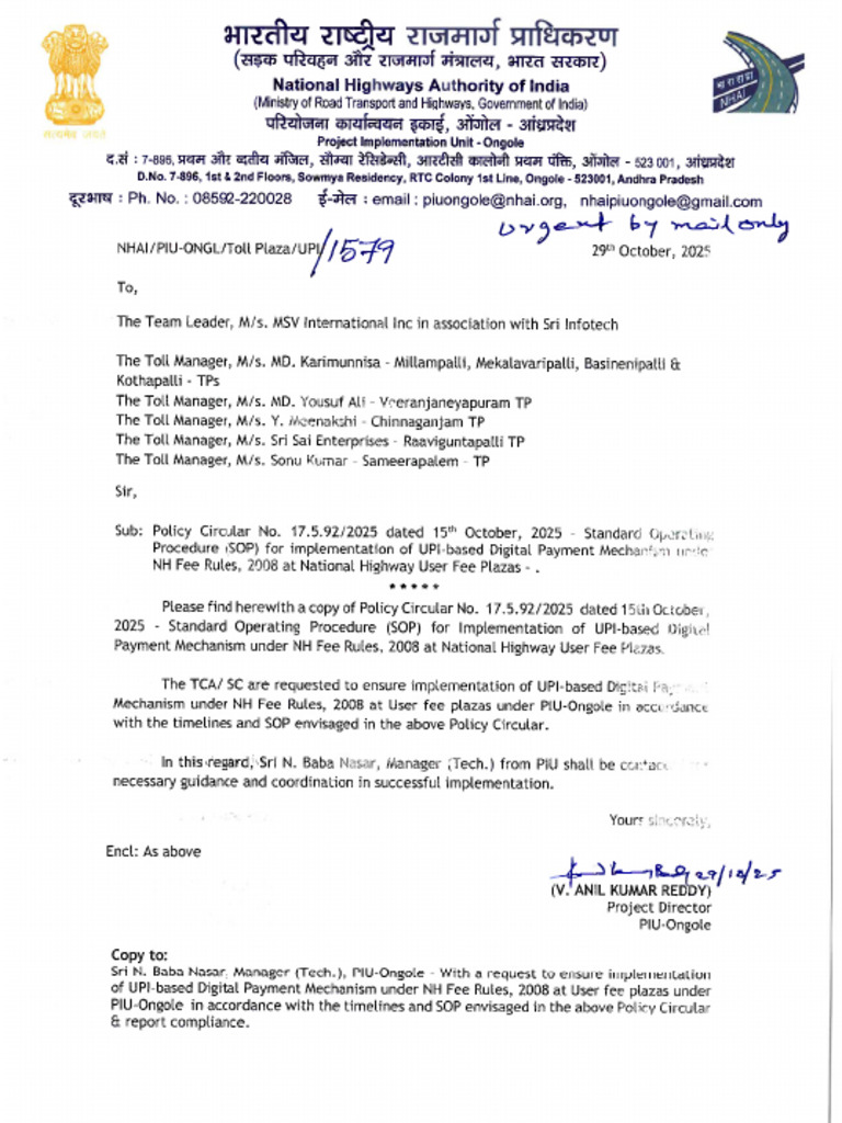 Ltr-1579-Standard Operating Procedure (SOP) For Implementation of UPI ...