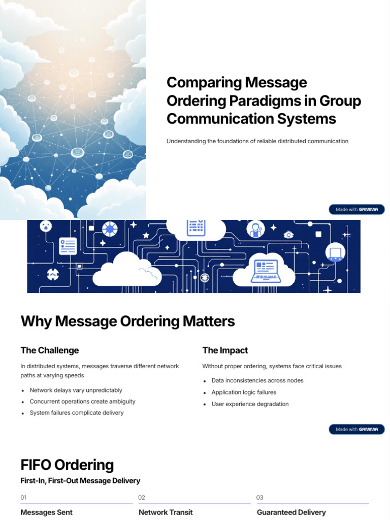 Comparing Message Ordering Paradigms in Group Communication Systems ...