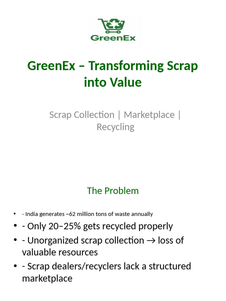 GreenEx Presentation Branding Charts | PDF | Scrap | Recycling