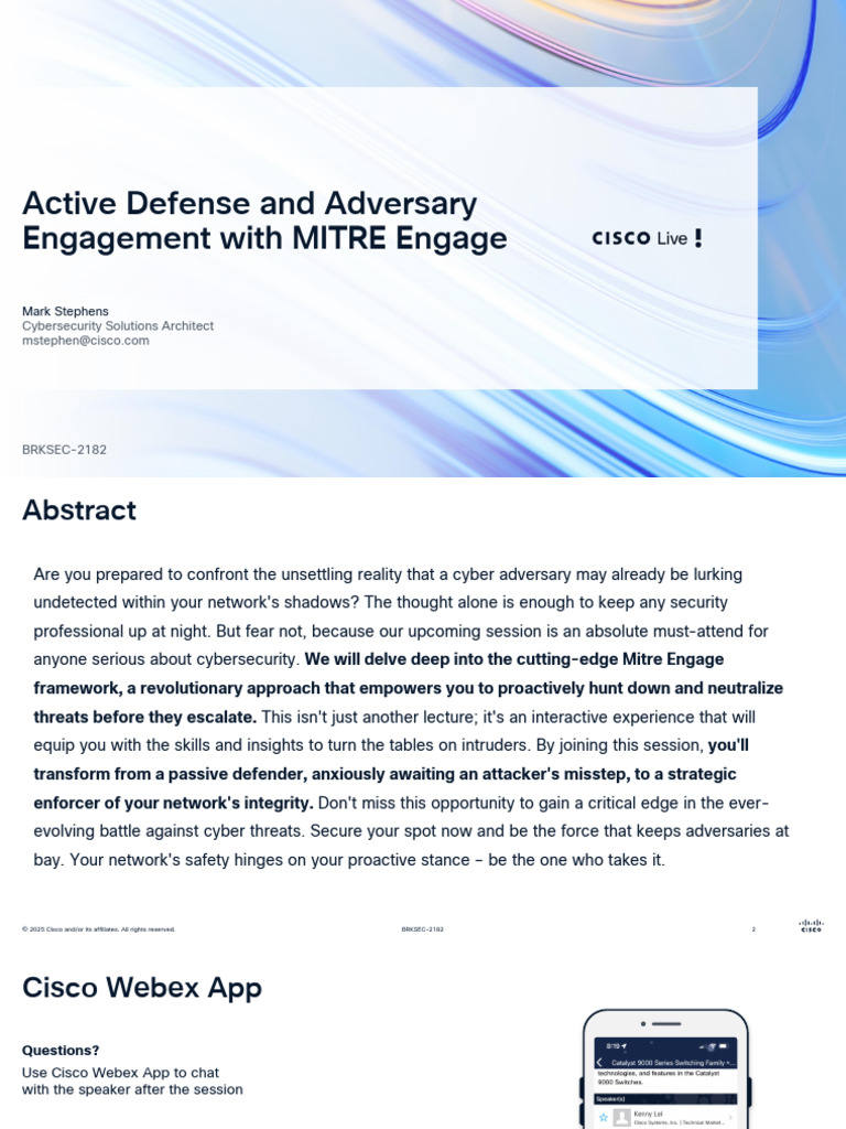Active Defense and Adversary Engagement Using Mitre Engage | PDF | Security Engineering | Cyberspace