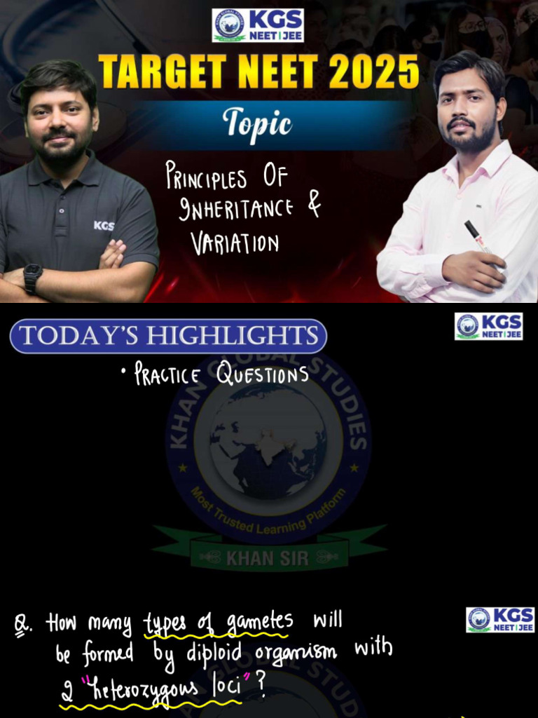 Lecture 48 Principal of Inheritance & Variations 16 9297850817 | PDF