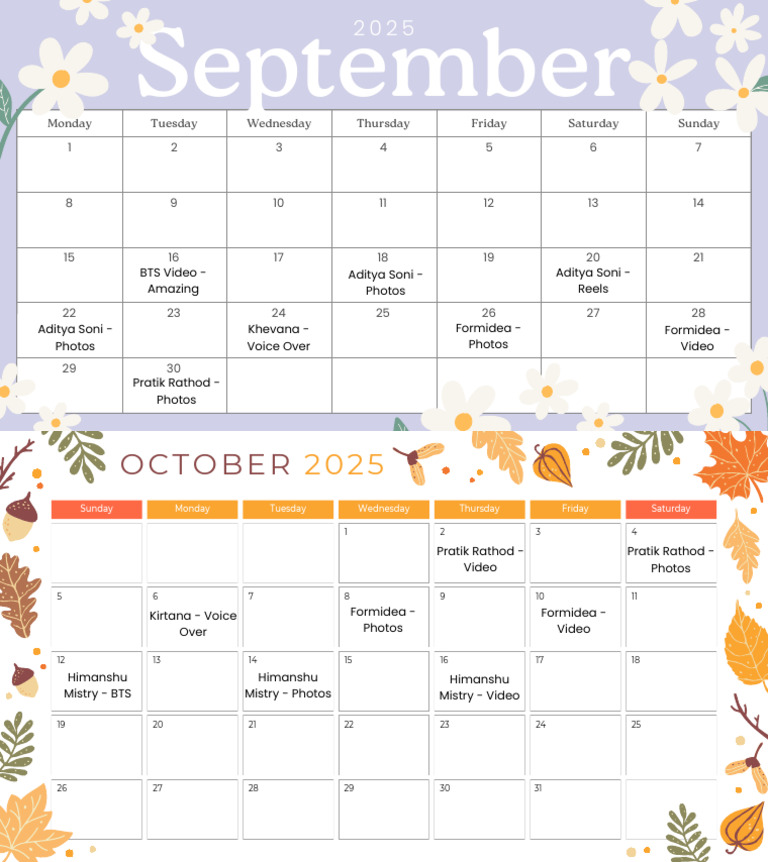 Lilac Daisy Planner 2025 September Monthly Calendar | PDF