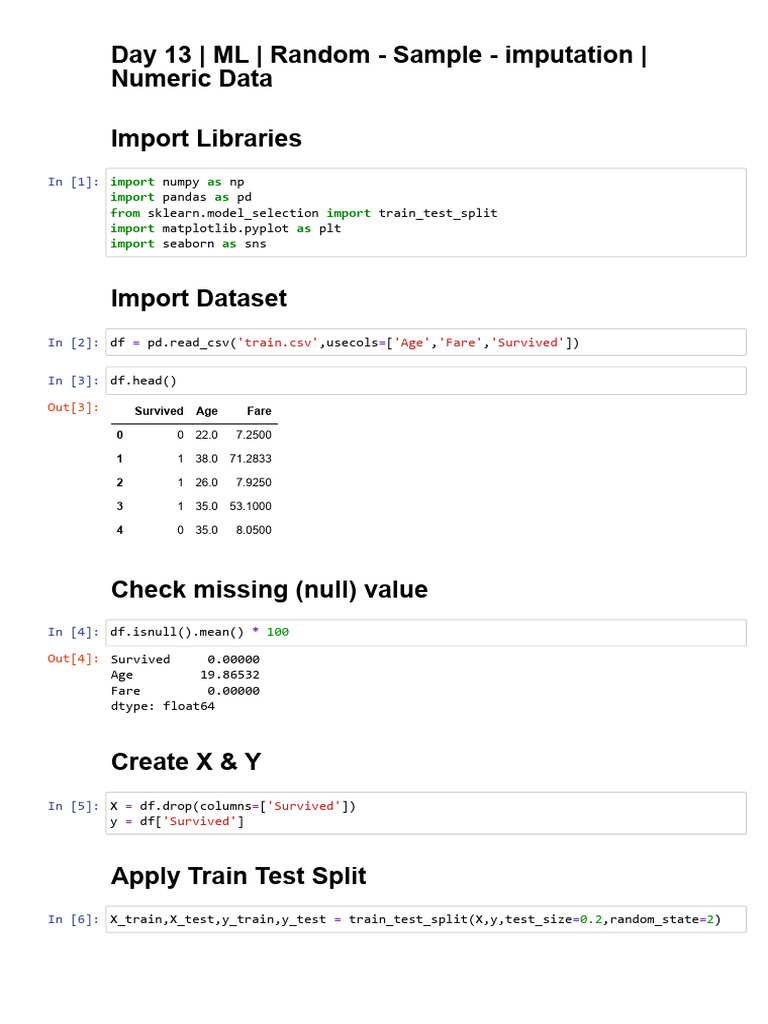 Day 13 ML 1 (Numeric Data) - Jupyter Notebook | PDF | Statistical Analysis | Teaching Mathematics