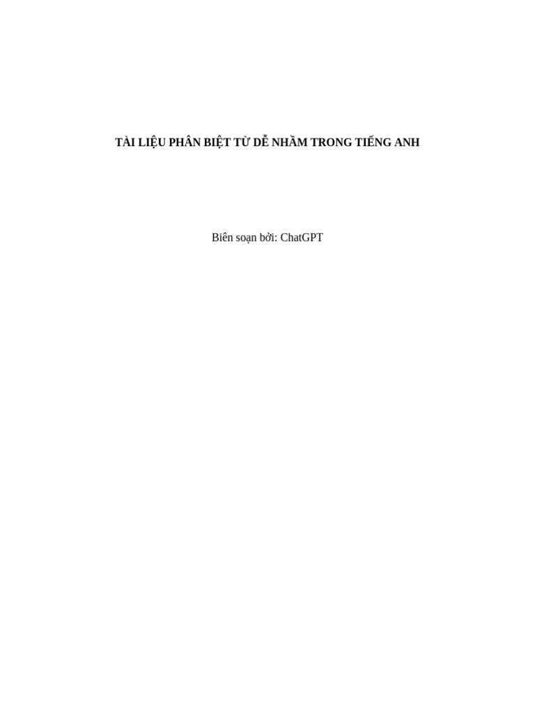 Tai Lieu Phan Biet Tu de Nham Hoanthien | PDF