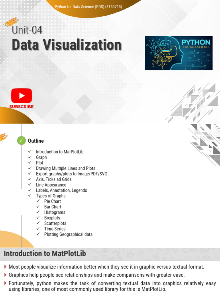 Unit-4 - Data Visualization | PDF | Chart | Scatter Plot