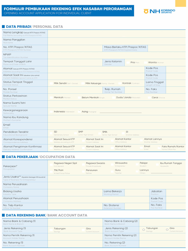 Ryan Aditya Nhkorindosekuritas Form Application | PDF