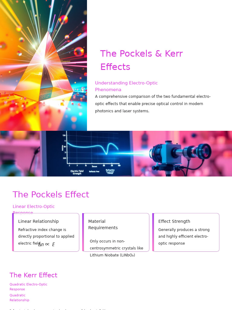 The Pockels & Kerr Effects | PDF | Radiation | Photonics